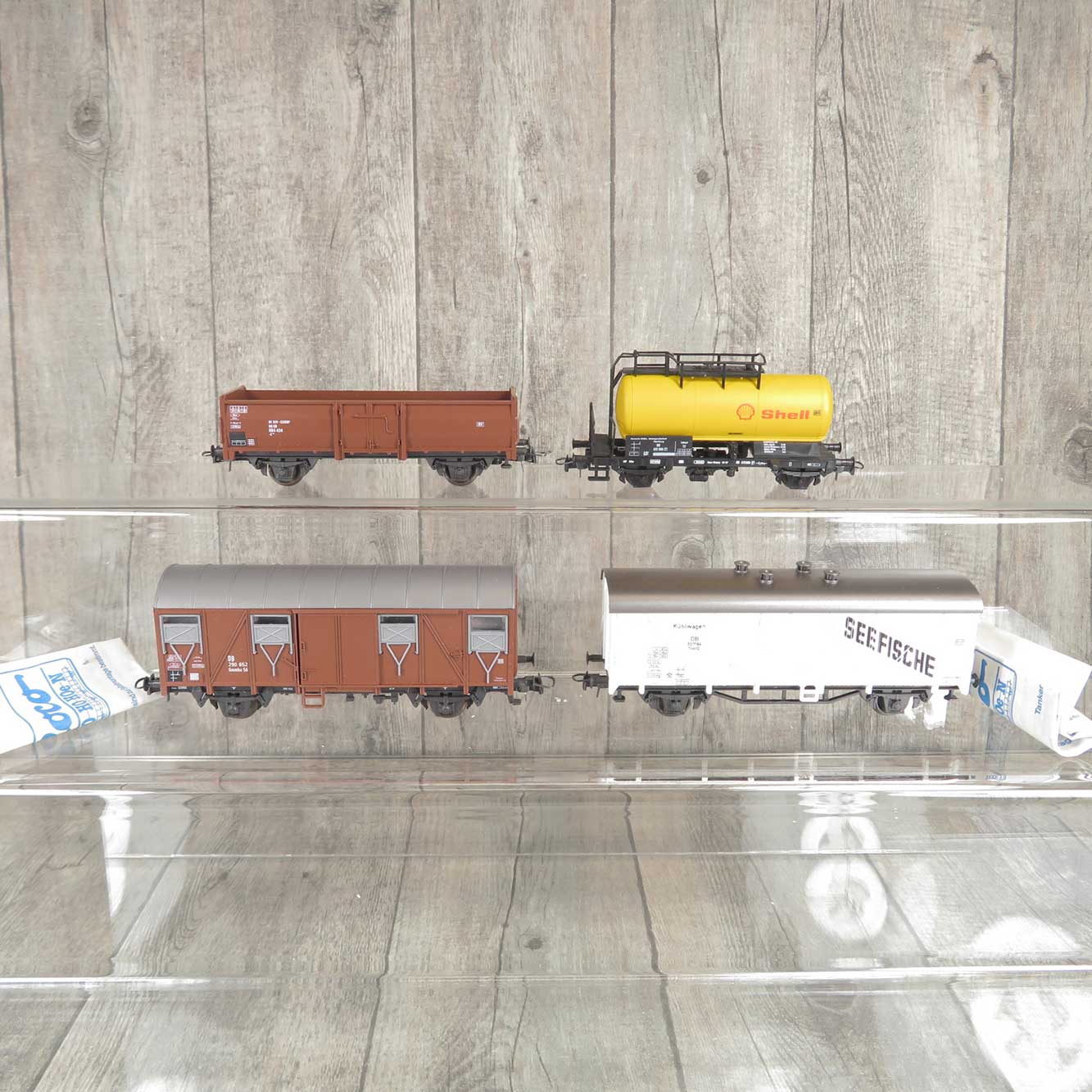 ROCO 46266, 46010, 4312 A, 4337B - H0 - Güterwagen Konvolut - DB - OVP ...